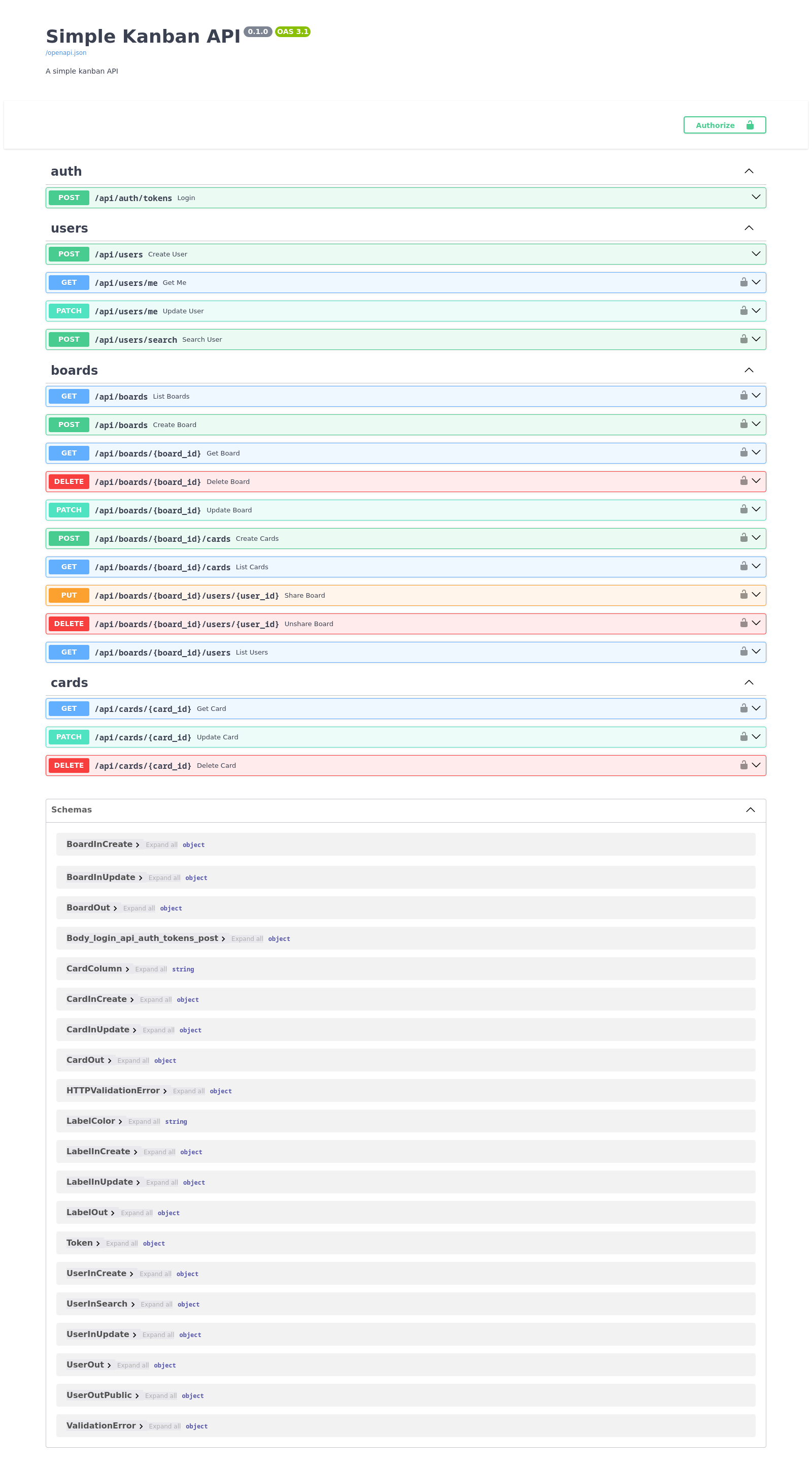 Backend | simple-kanban